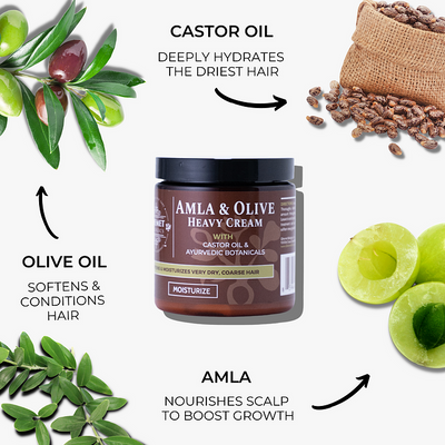Amla & Olive Heavy Cream Moisturizer for 4C Hair – Qhemet Biologics